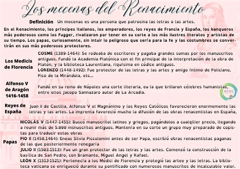 Los mecenas renacentistas Historias Geografías y Artes