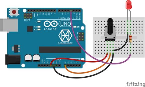 Tutorial Mengatur Kecerahan Led Dengan Potensiometer Arduino Ramatechno