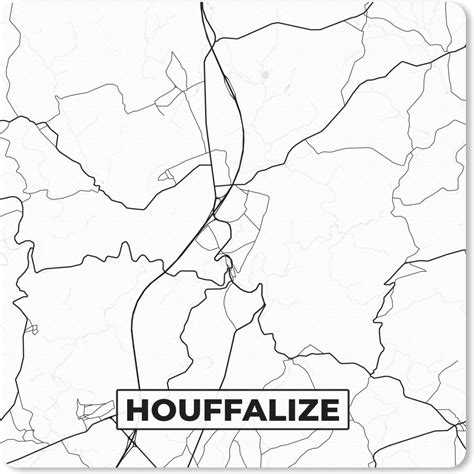 Muismat Klein Stadskaart Plattegrond België Zwart Wit