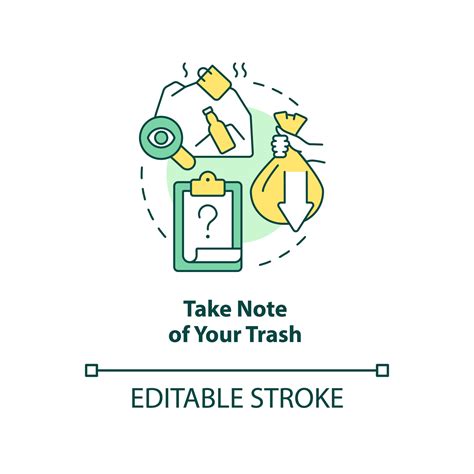 Take Note Of Your Trash Concept Icon Switching To Zero Waste Lifestyle