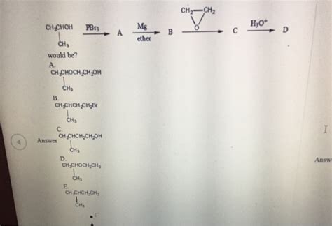 Solved CH CHOH Would Be CH CHtCHCH CHpH Answer CH CHfCHO Chegg Com
