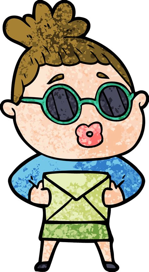 Cartoon Woman Wearing Sunglasses 45052435 Png