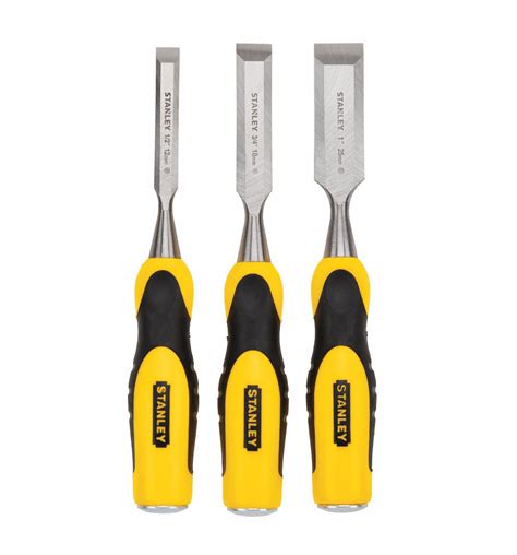 Stanley Wood Chisel Set 9 In Overall Lg 3 Pieces 1 2 In 1 In 3 4 In