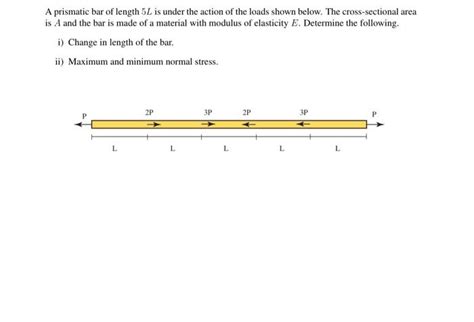 Solved A Prismatic Bar Of Length 5L Is Under The Action Of Chegg