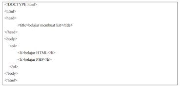 Belajar Html Dasar Membuat List Pada Html Mazkran Tech
