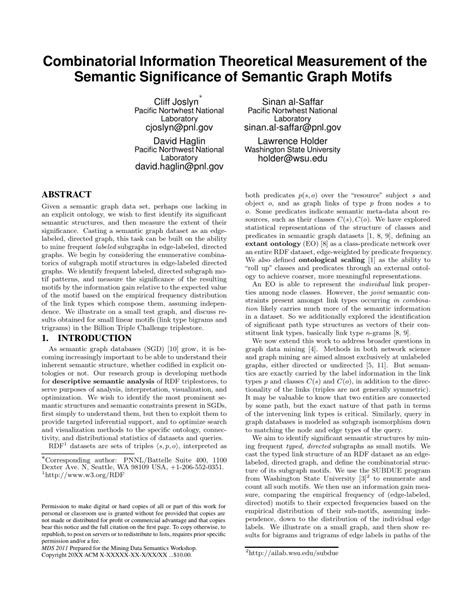 Pdf Combinatorial Information Theoretical Measurement Of The Semantic