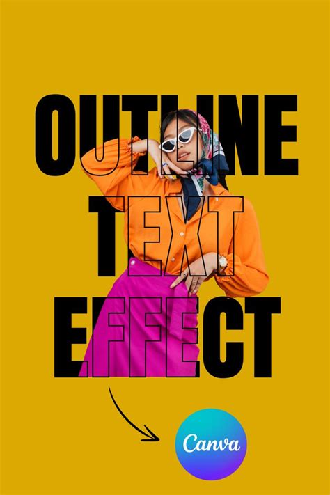 Canva Hollow Text Effect Outline Text Effect Graphic Design Text