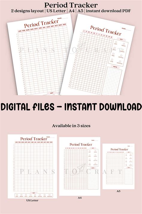 Period Tracker Printable Menstrual Cycle Planner