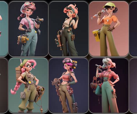 Artstation 200 Stylized Female Tinkerer Reference Pack 4k V70