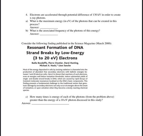Solved 4 Electrons Are Accelerated Through Potential