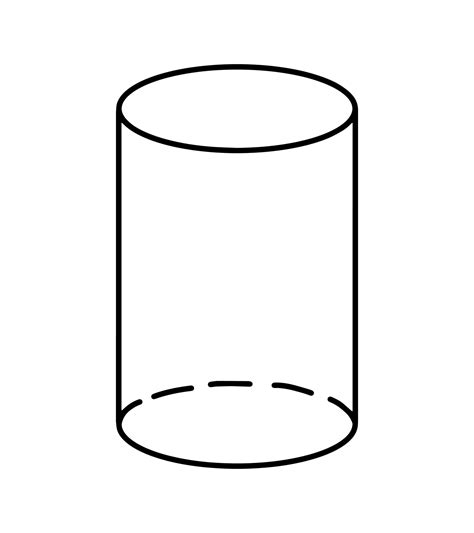 Mathematical Vector Illustration With Geometric Figure 3d Cylinder Handwritten Icon Isolated