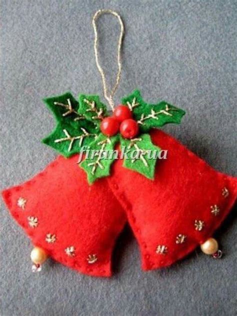 Como Hacer Adornos Con Campanas De Fieltro Paso A Paso Diy Felt Christmas Ornaments Christmas