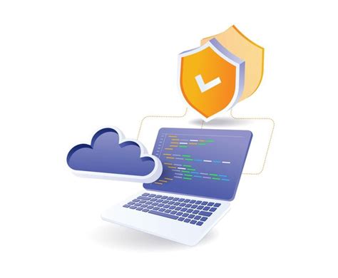 Langage De Programmation Du Serveur Cloud De Sécurité Des Données Vecteur Premium