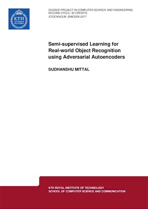Pdf Semi Supervised Learning For Real World Object Recognition