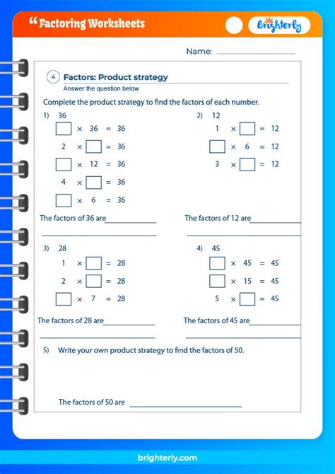Free Printable Factoring Worksheets With Answers Pdfs