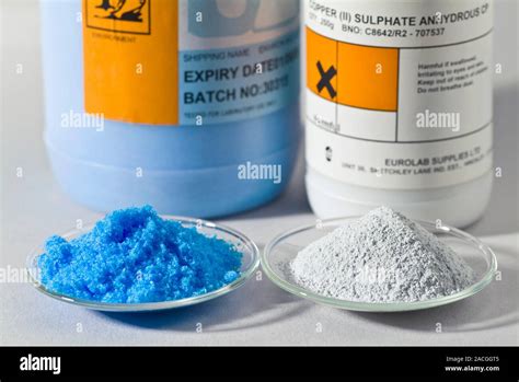 Copper Ii Sulphate In Hydrated Blue And Anhydrous White Forms