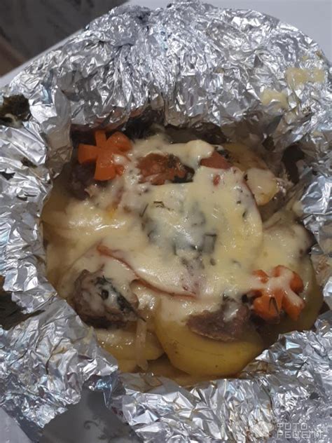 Рецепт Картошка с мясом в духовке порционно