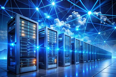 Cloud Computing Datacenter Conceptual Vision Premium Ai Generated Image