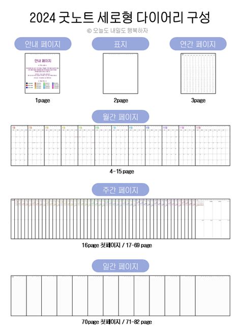 2024 굿노트 세로형 다이어리하이퍼링크 O 크몽