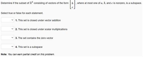 solved determine if the subset of r3 consisting of vectors
