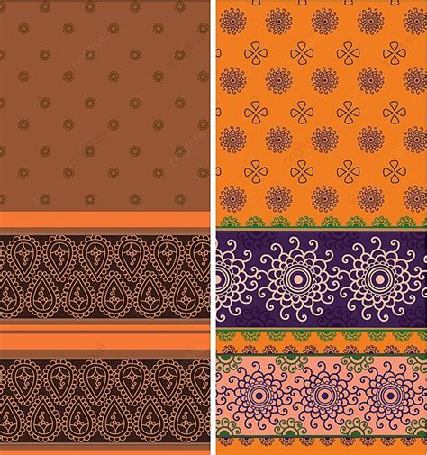 Indian Sari Borders Textile Africa Muslim Vector Textile Africa