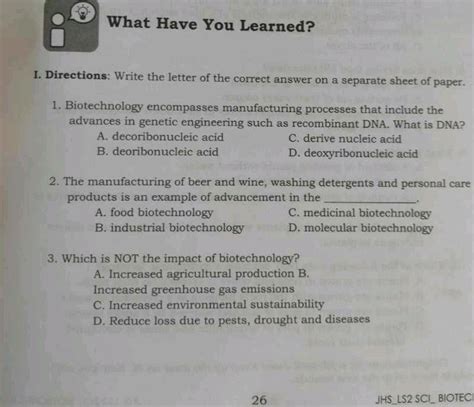 What Have You Learned I Directions Write The StudyX