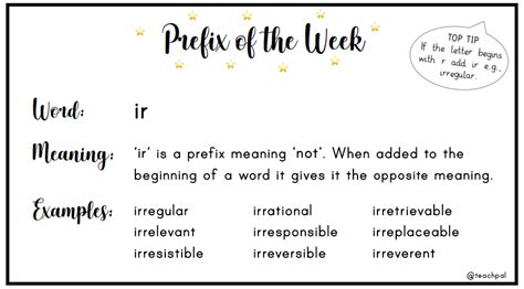 Prefix Ir And Suffix Ness Of The Week Year 5
