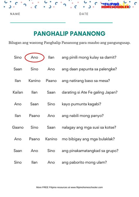19 Panghalip Pananong Worksheets For Grade 3 Pdf Vrog