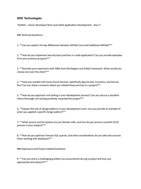 Interview Questions Pdf Web Application Entity Framework