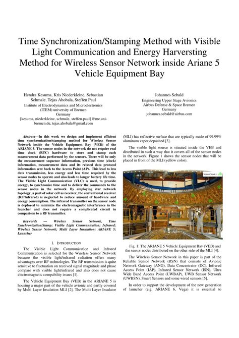Pdf Time Synchronization Stamping Method With Visible Light Communication And Energy