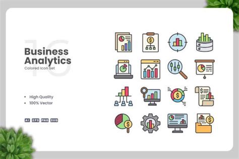 Business Analytics Color Icons Graphic By Upnowgraphic · Creative Fabrica