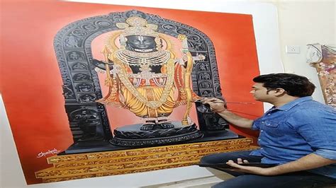 Painter Shivashish Made Oil Painting Of Ramlala On Canvas Amar Ujala