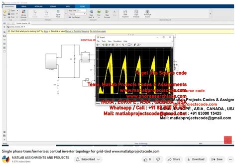 Single Phase Transformerless Central Inverter Topology For Grid Tied Matlab Simulink Electrical
