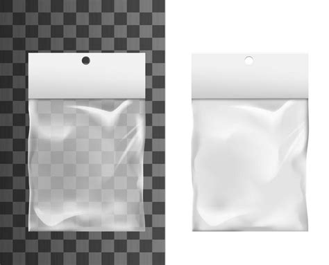 Realistic Mockup Of Plastic Bag Pouch With Hole 23557125 Vector Art At