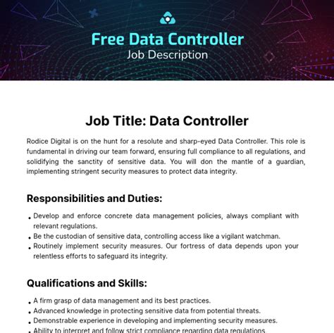 Controller Job Description Outline Template Edit Online And Download