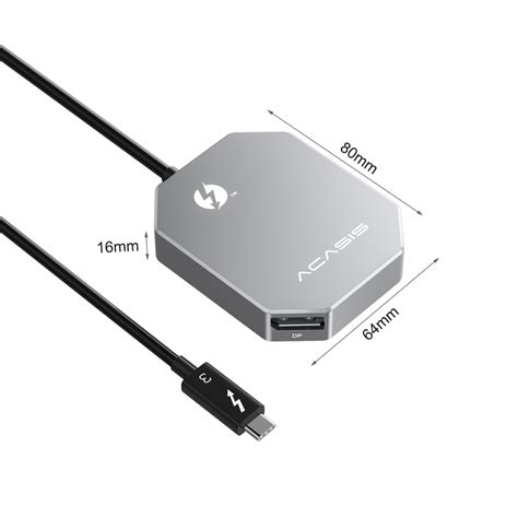 Acasis Thunderbolt 3 40gbps To Dual Displayport Adapter 4k60hz Support 8k60hz Single Display