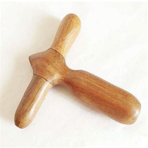 T Shape Camphor Wood Acupuncture Therapy Lymphatic Body Massage Stick