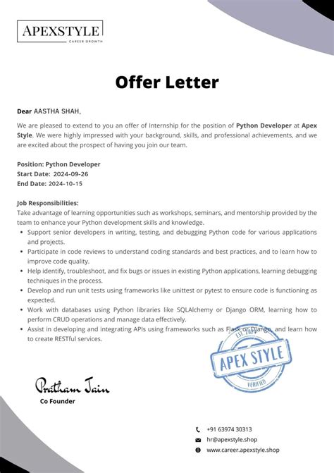 aastha shah on linkedin newbeginnings pythondeveloper internship