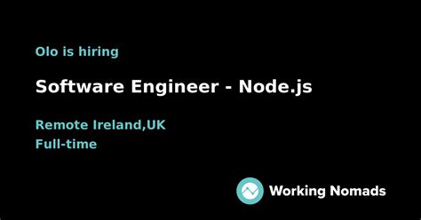 Software Engineer Nodejs At Olo Working Nomads