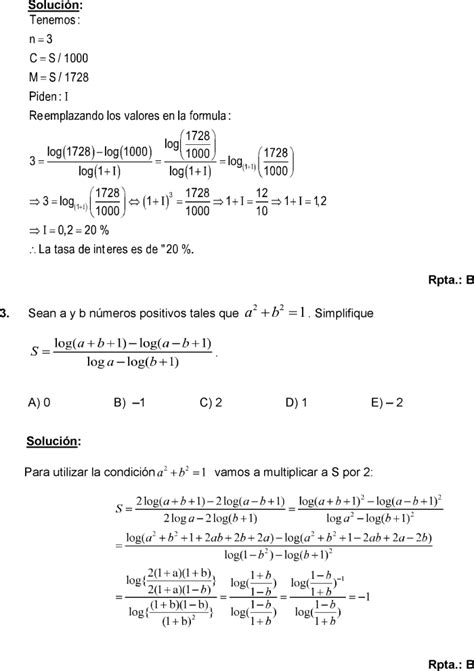 Álgebra Pre San Marcos Semana 16 Solucionario Problemas Resueltos Pdf