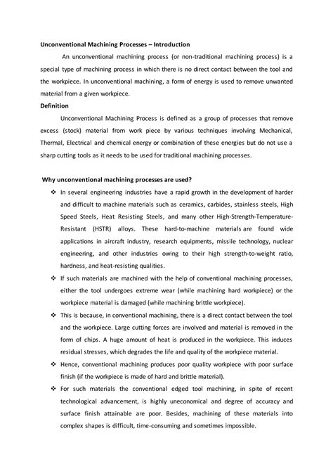 Unconventional Machining Processes Pdf