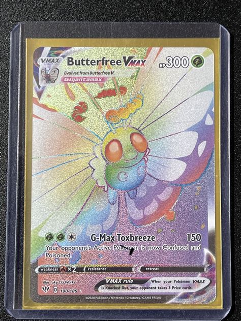 Butterfree Vmax Pokemon Darkness Ablaze Tcg 190189 Rainbow Full Art