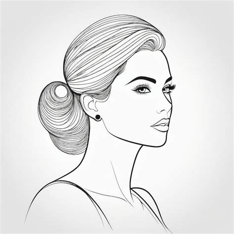 Beauty Woman Face Outline Vector Premium Ai Generated Vector