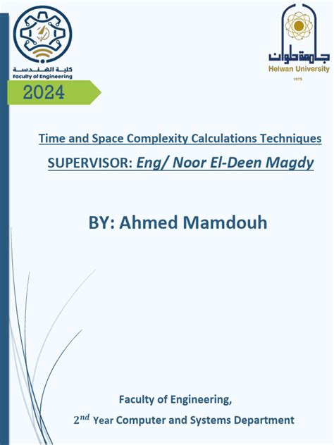 Time And Space Complexity Calculations Techniques Pdf Time Complexity Logarithm