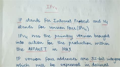 Ipv4 Ip Version 4 Ipv4 Address Ipv4 Header Youtube
