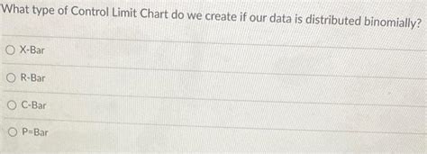 Solved What Type Of Control Limit Chart Do We Create If Our