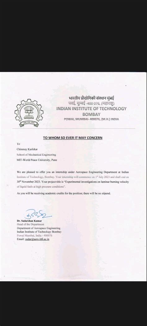 Chinmay Karlekar On Linkedin Internship Projectintern Research Iitbombay Aerospace