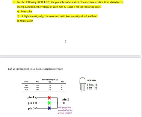 Solved For The Following RGB LED The Pin Schematic And Chegg Com