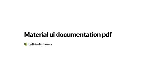 Material Ui Documentation Pdf