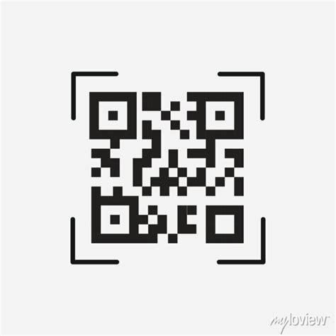 Qr Code Icon Stroke Outline Style Vector Qr Code Sample For